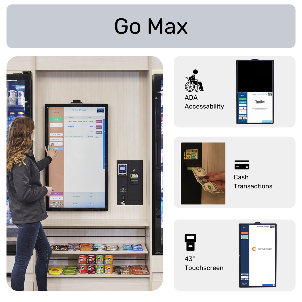 Go Max | Touchscreen Self-Checkout Kiosk | Cantaloupe — Cantaloupe Store