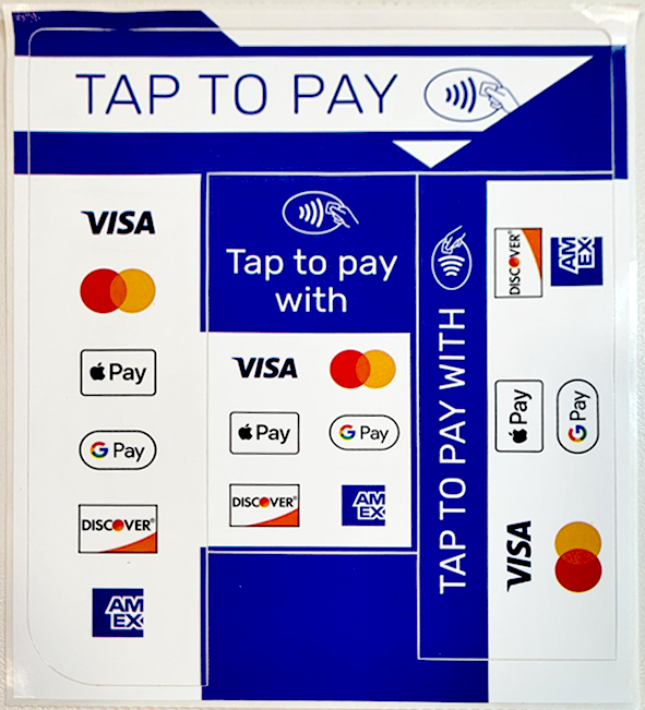 Label, Advertisement - 10 Pack of POS (Point of Sale) Tap to Pay Decal ...